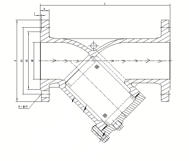 Din Standard Flange End Y Strainer Valve Dn50 Size