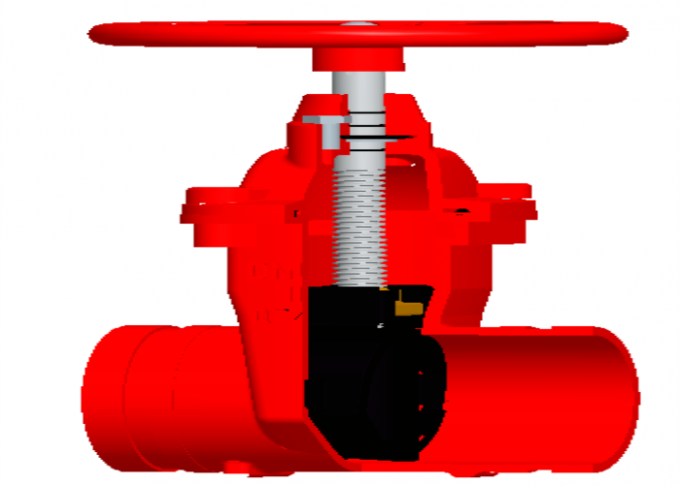 Clamp Connection Non Rising Stem Red Gate Valve Fire Protection
