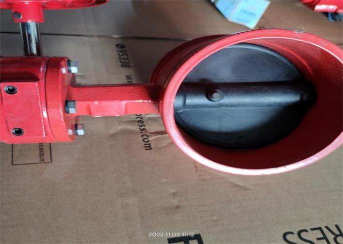 Turbine Groove Butterfly Valve Red Color Fire Protection